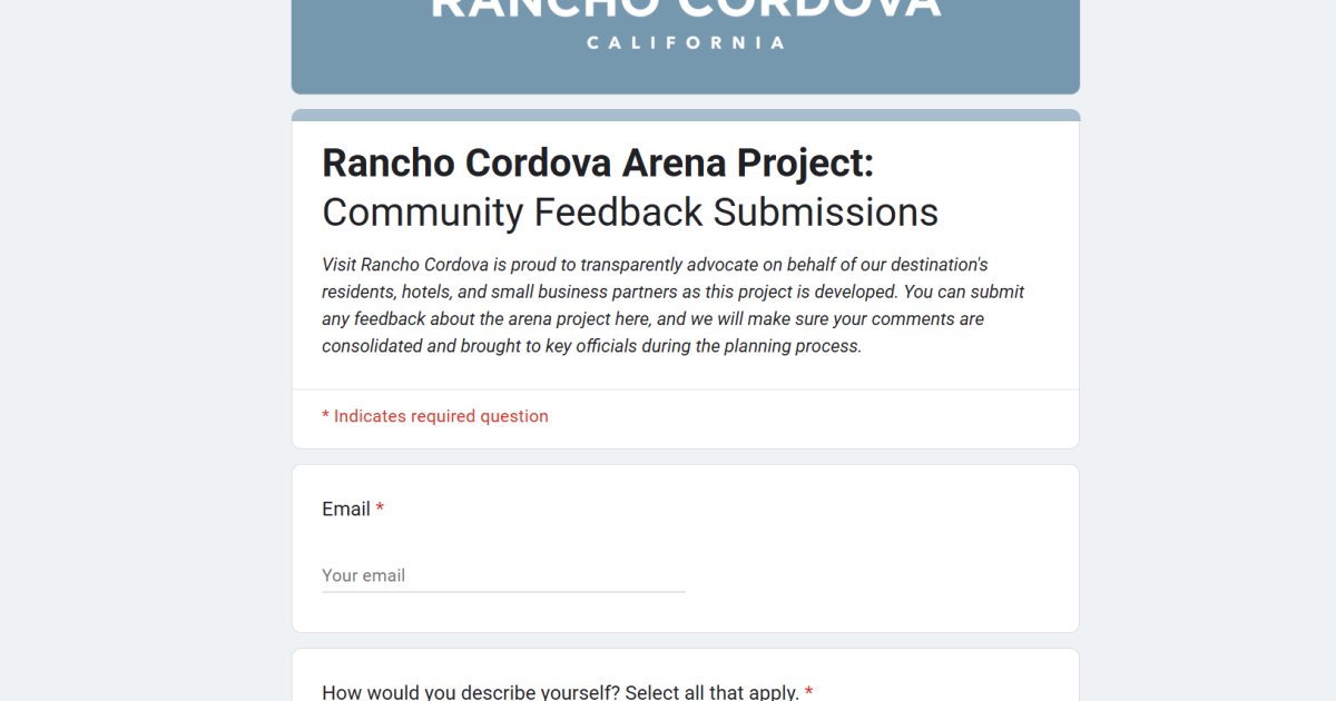 Rancho Cordova Arena Project Information and Community Feedback | Visit Rancho Cordova